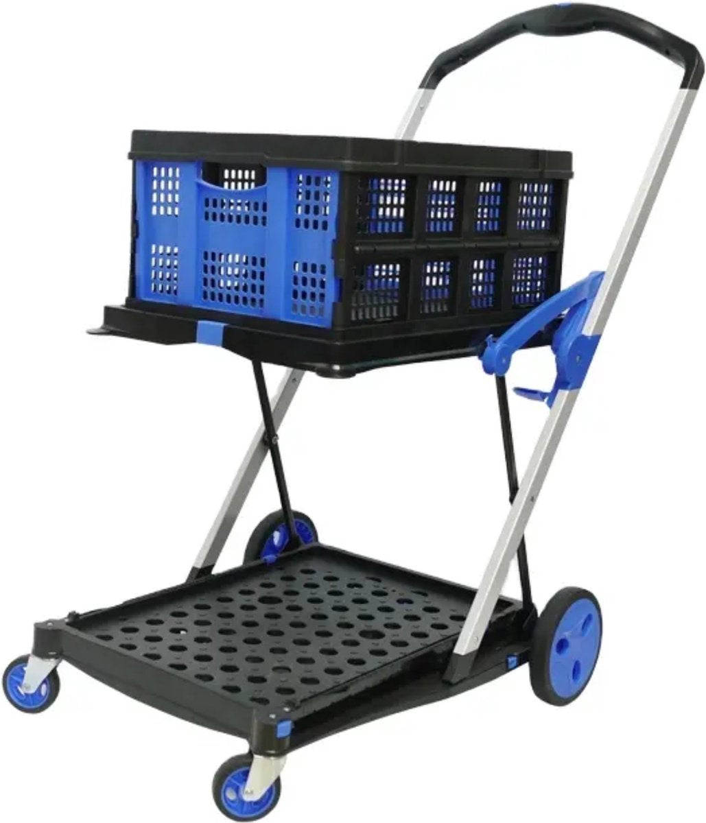 Foldable Trolley - Collapsible Utility Cart with 75 kg Capacity, Adjus ...