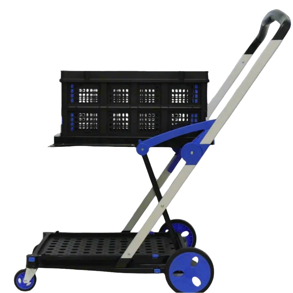 Foldable Trolley - Collapsible Utility Cart with 75 kg Capacity, Adjus ...