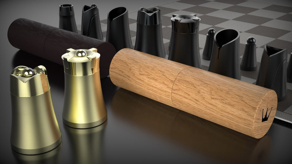 Crownes Chess Set Premium Stainless Steel: Magnetic Nesting Pieces, Co ...