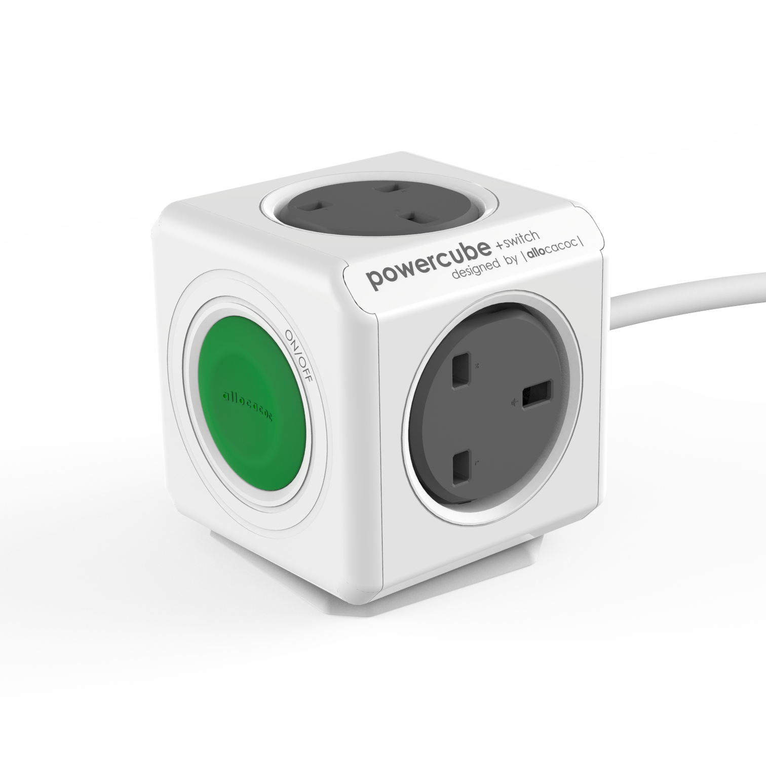 PowerCube Extended Switch - 4 Outlets with Integrated On/Off Switch an ...